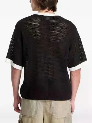 KARL KANI Logo-embroidered Mesh T-shirt