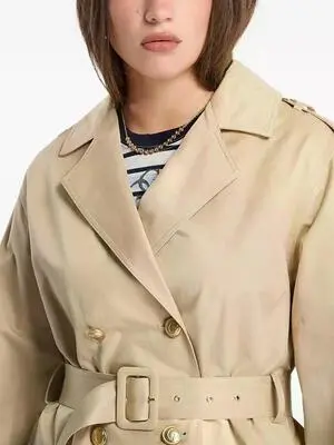 Guess Double-breasted Belted Cropped Trenchcoat