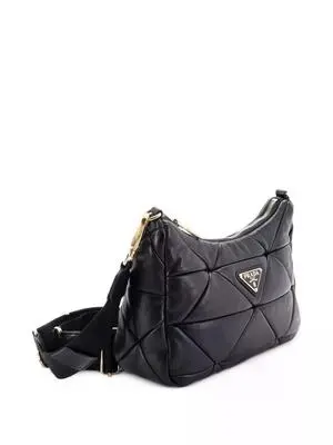 Prada Quilted Nappa Leather Hobo Bag - Black