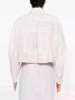WEILI ZHENG Striped Cropped Shirt