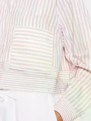 WEILI ZHENG Striped Cropped Shirt