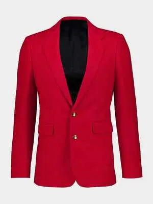 Celine Classic Virgin Wool Blazer - Red