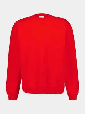 Celine Relaxed Fit Cotton Sweatshirt - Red