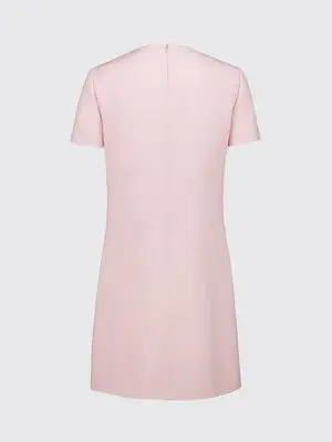 Valentino Garavani Virgin Wool And Silk Sheath Mini Dress With Shoulder Bow