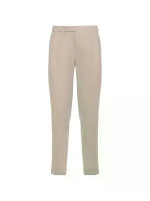 BRIGLIA 1949 Pleated Turn-up Trousers - Neutrals