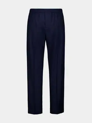 Dior Elastic Virgin Wool Pants - Blue