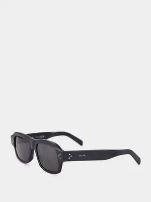 Celine Acetate Oval Sunglasses - Black