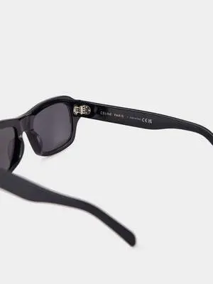 Celine Acetate Oval Sunglasses - Black