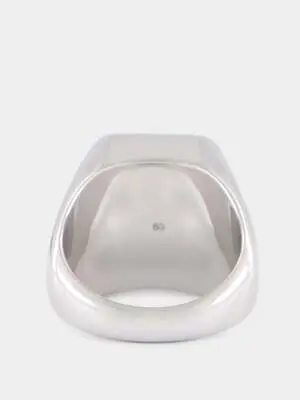 Celine Ring Square Signet Brass - Silver