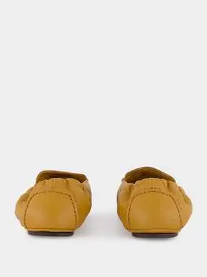 Celine Triomphe Leather Loafers - Yellow