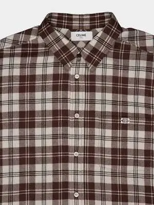 Celine Shirt Relaxed Fit L/s Button Up Checked Wool