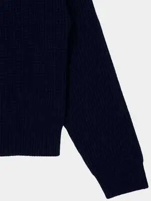Celine Zipped Ribbed Virgin Wool Cardigan