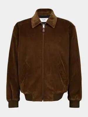 Celine Zipped Corduroy Bomber Jacket - Brown