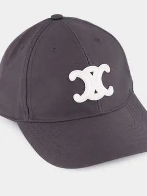 Celine Baseball Cap Triomphe Cotton - Grey