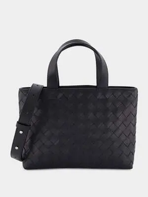 Bottega Veneta Mini Intrecciato Zipped Tote - Black