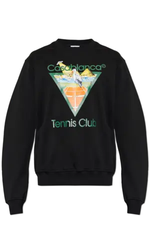 Casablanca Crewneck Sweatshirt With Graphic Print - Black