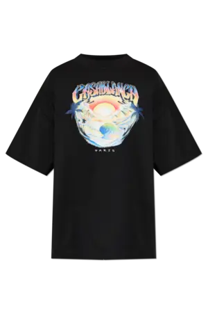 Casablanca T-shirt With Colorful Print - Black