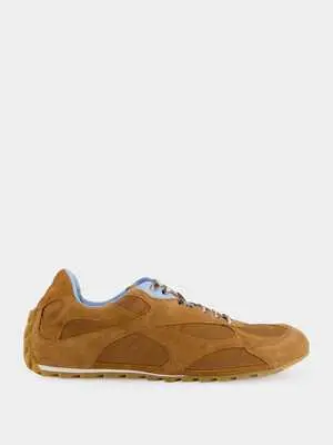 Bottega Veneta Orbit Flash Suede And Nylon Sneakers - Brown