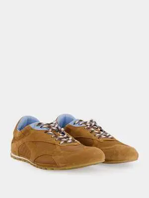 Bottega Veneta Orbit Flash Suede And Nylon Sneakers - Brown