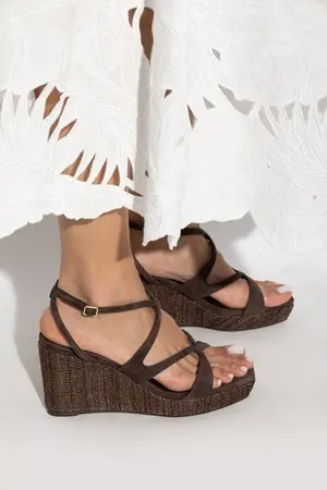 JIMMY CHOO Ayla 85 Platform Wedge Sandals