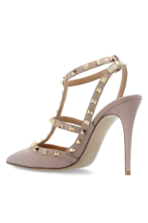 Valentino Garavani Leather Heeled Sandals With Studs