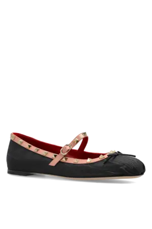 Valentino Garavani Ballet Flats With Studded Straps - Black