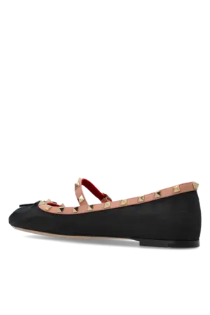 Valentino Garavani Ballet Flats With Studded Straps - Black