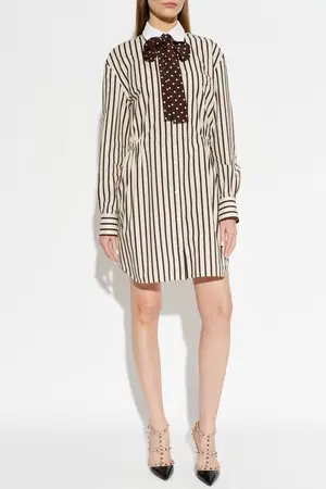 Valentino Garavani Striped Cotton Shirt Dress