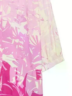 ZANETTI Palm Leaf-print Midi Shirt Dress
