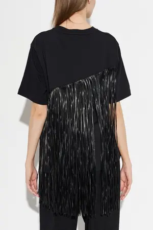 Sportmax Sponda' T-shirt With Asymmetrical Fringe Detail