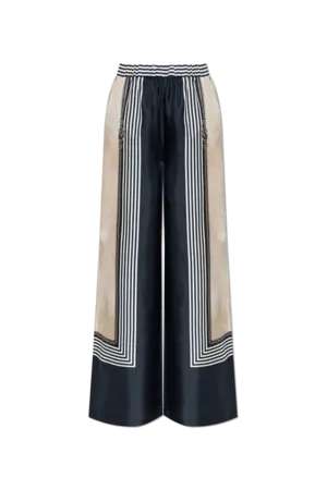 Max Mara Carabo" Silk Palazzo Trousers - Multicolour