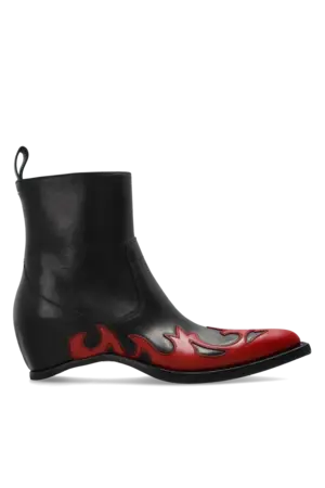 MAISON MARGIELA Leather Wedge Ankle Boots