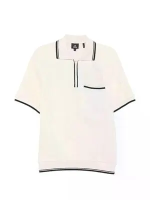 Mackage Zip-neck Ribbed-knit Polo Shirt