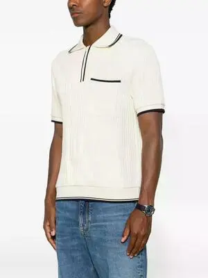 Mackage Zip-neck Ribbed-knit Polo Shirt