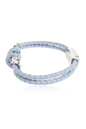 FERRAGAMO Braided Leather Bracelet With Silver-tone Clasp