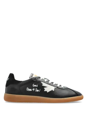 Dsquared2 Low-top Leather Sneakers With Graphic Detail - Black