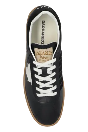 Dsquared2 Low-top Leather Sneakers With Graphic Detail