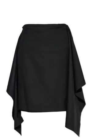 Alexander McQueen Asymmetrical Pleated Skirt - Black