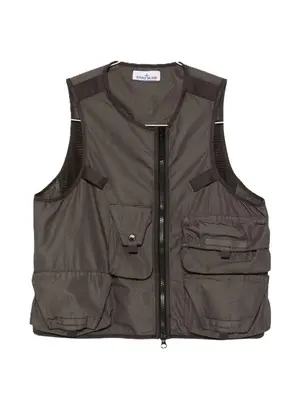 Stone Island Sleeveless Vest With Zip Fastening - Grey