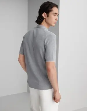Brunello Cucinelli Short-sleeved Ribbed-knit Polo Shirt