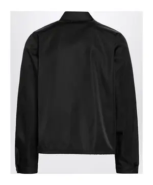 Prada Logo Plaque Zip-up Jacket - Black