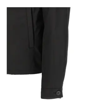 Prada Logo Plaque Zip-up Jacket - Black