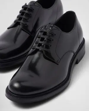 Prada Brushed Leather Lace-up Shoes