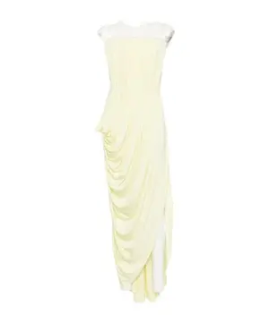 Stella McCartney Sleeveless Strapless Draped Maxi Dress - Yellow