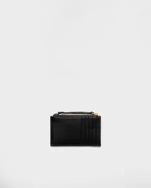 Prada Leather Card Holder With Zipper