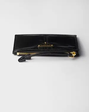 Prada Leather Card Holder With Zipper