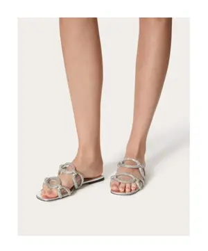 Valentino Garavani Chain Embellished Slip-on Sandals
