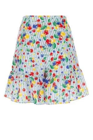 Gucci Cherry Striped Print Cotton Shorts - Multicolor