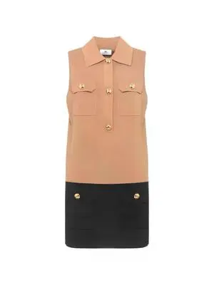 Elisabetta Franchi Two-tone Button-up Mini Dress