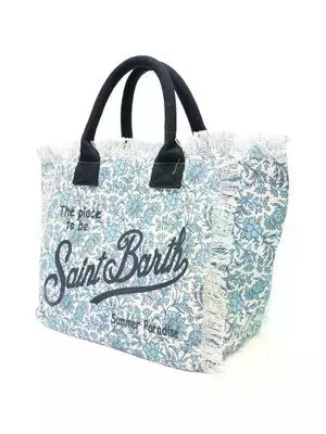 MC2 SAINT BARTH Floral Print Cotton Tote Bag - Blue
